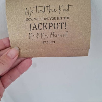 Wedding Favour Idea. Scratch Card Holder. Lottery Ticket Wallet ...