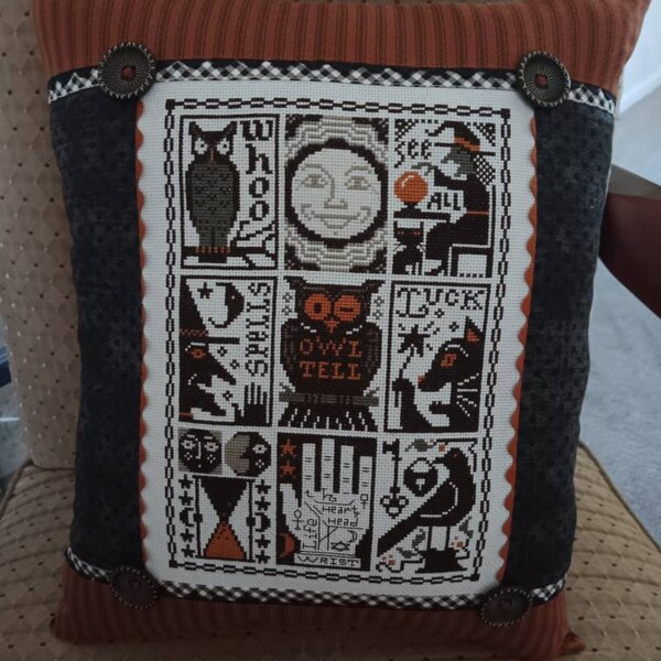 Brenda Gervais Cross-stitched SPRING Into SUMMER PILLOW on 14 Count ...