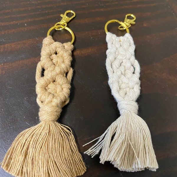 Macrame Keychains Boho Keychains Boho Macrame Keychains Macrame Accessories Bag Charm Gifts for ...
