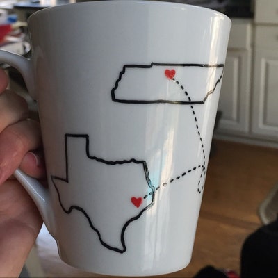 Hand Painted State to State Mug, Personalized Mug, Retirement Gift ...