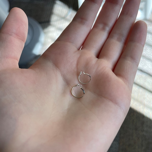 Mini Sterling Silver Hoop Earrings. Tiny Silver Hoops, Solid 925 ...