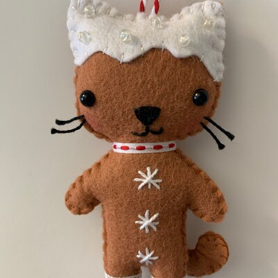 Felt PDF Sewing Pattern Gingerbread Cat Pdf Pattern, Christmas ...