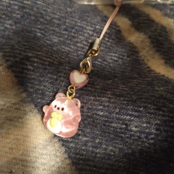 Kawaii Sakura Phone Charm - Pastel Pink Cherry Blossom Keychain ...