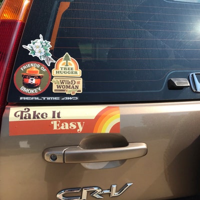 Take It Easy Bumper Sticker,bumper Sticker,70's Bumper Sticker, Retro ...