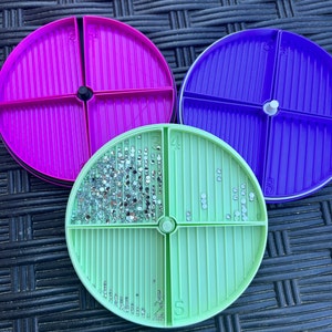 3D Printed Round Tray With 8 Inserts Rhinestone Tray Diamond - Etsy