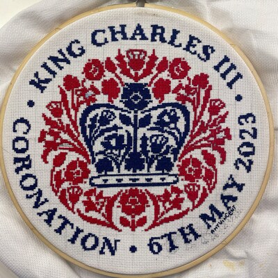 King Charles III Coronation 2023 Emblem, 5 Cross Stitch Patterns, Pdf ...