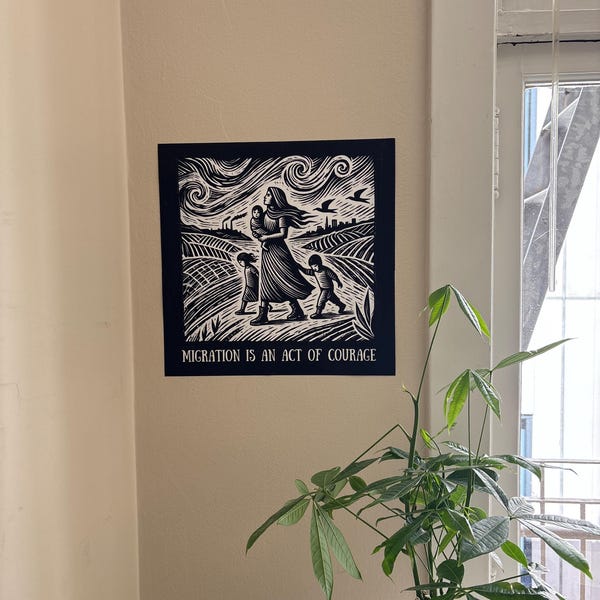 Migration is Life Liberal Wall Art, Birds Migrating Artwork, Resistance ...