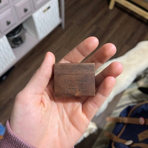 Flip Wood Ring Box Engraved Secret Single Ring Engagement Ring Box ...