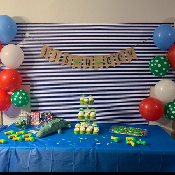 Alligator Baby Shower Banner, Alligator Baby Shower Decorations, Its A ...