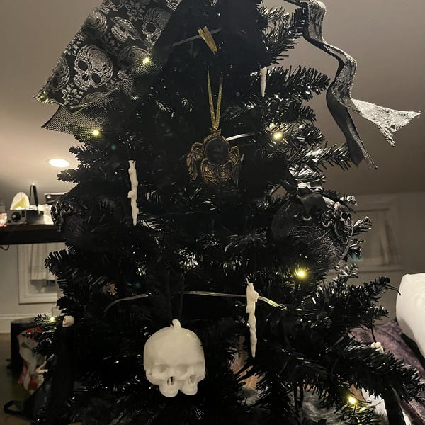Conjoined Skull Tree Ornament • Gothic Holiday Home Decor • 3D Printed ...