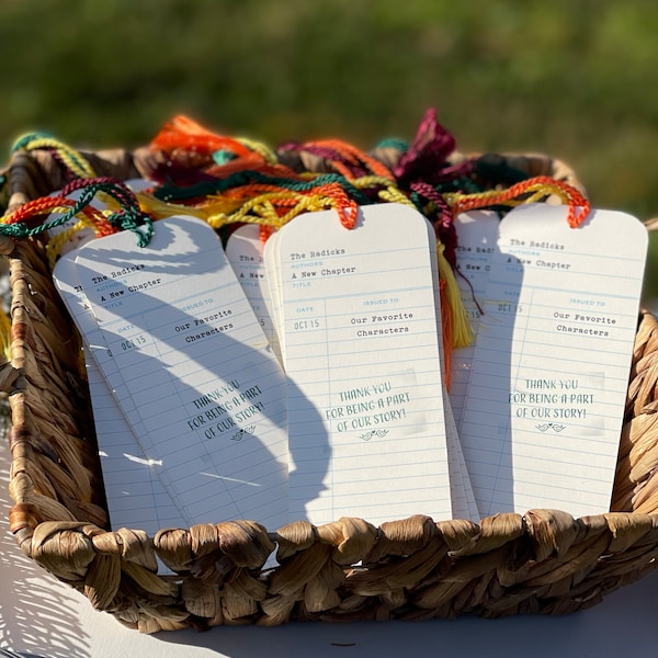 Personalized, Library Check-out Card Wedding Bookmark Favors - Etsy