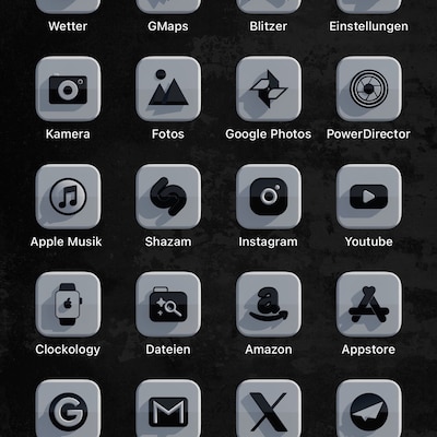 AMETAL Theme App Icon Set, Custom Icons for iPhone and Android Home ...