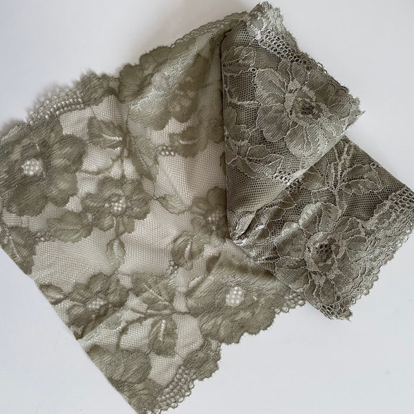 Stretch Lace Trim Lingerie Sewing Olive Green Wide Elastic Lace ...