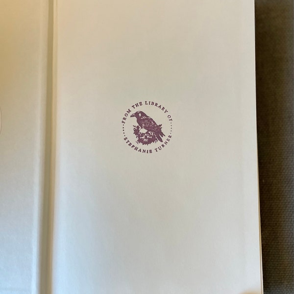 Horror Book Stamp Personalized | Raven on Skull Library Stamp Custom ...