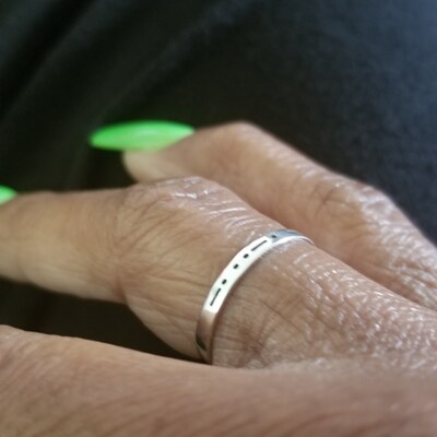 Morse Code Ring Personalized Hand Stamped Initial Ring Monogram ...