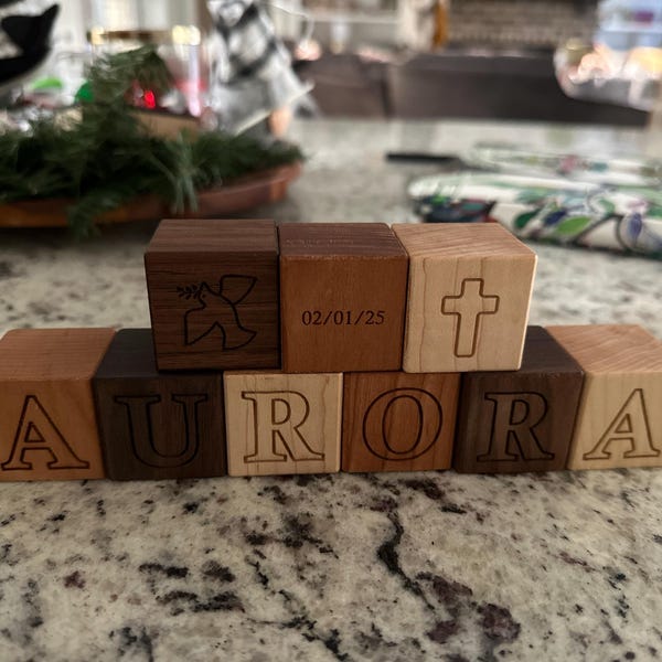 BAPTISM NAME BLOCKS - Personalized Baby or Child's Christening or ...
