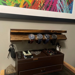 Watch Organizer, Wall Mount Watch Holder, Key Holder Shelf - Etsy