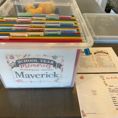 Personalized School Memory Box Printable Kit, DIY School Keepsake Kit ...