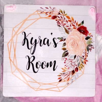 Personalised Pink Girls Name Room Door Sign Rose Gold Metal - Etsy