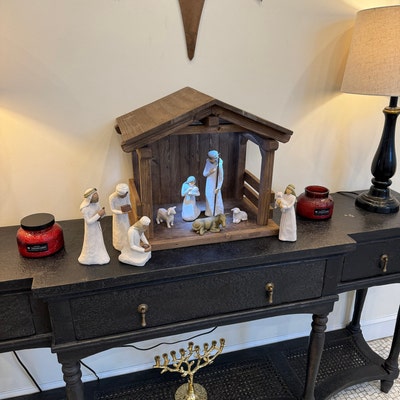 Ready to Ship, Deluxe Tall Solid Roof Wood Stable/crèche, Display ...