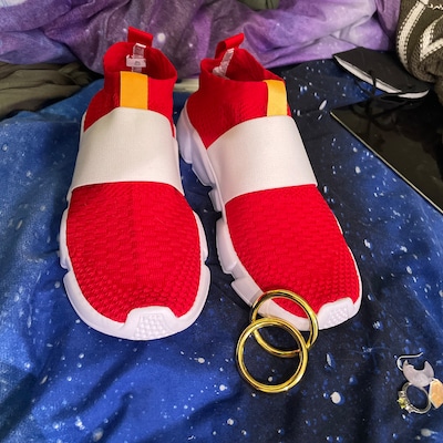 Men Unisex Adult Sonic Speed Shoes Custom Cosplay Shoes Sneakers With ...