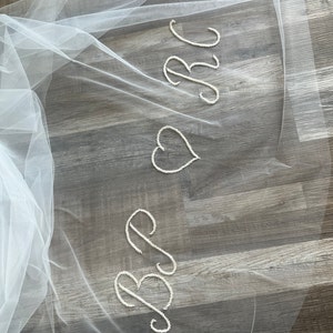 Wedding Veil With Letters, Initials, Date, Monogram. Your Favorite ...