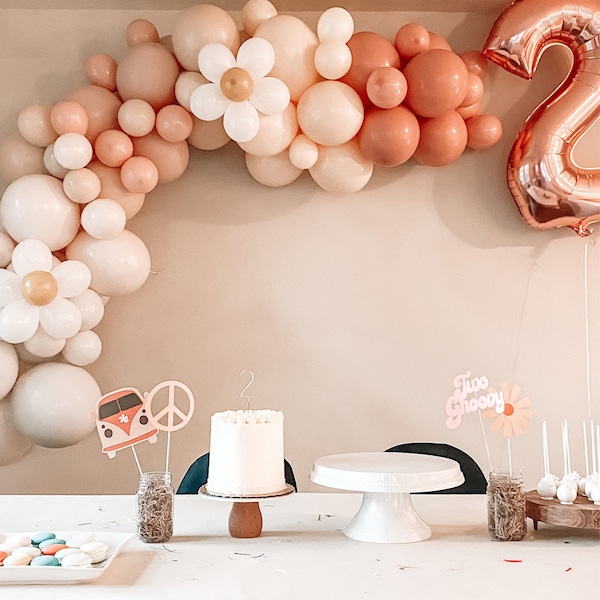 Two Groovy Party Centerpiece, Two Groovy Birthday Decor, Woodstock ...