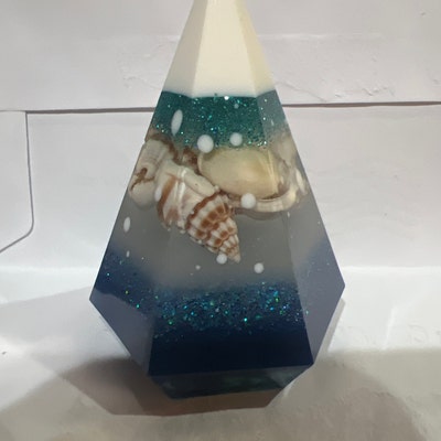 Large Ocean Resin Shell Ring Dish Hand Drawn Great White or Hammerhead ...