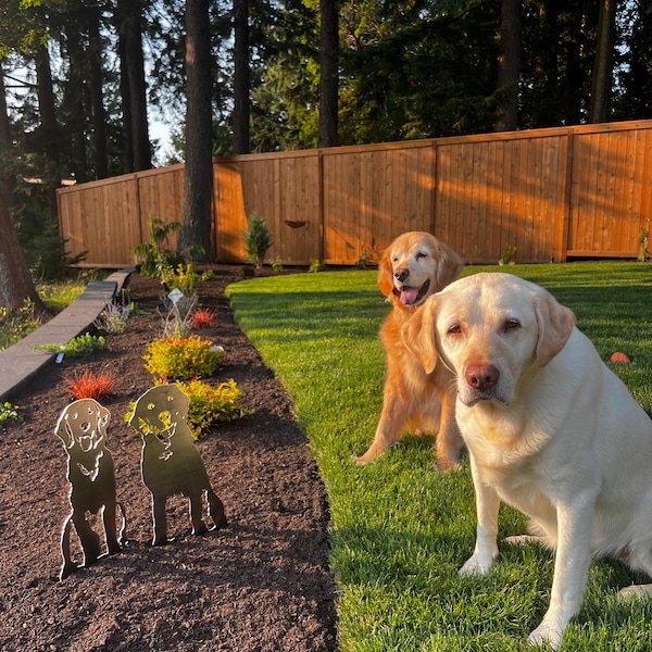 Labrador Retriever Corten Steel Dog Silhouette | Rust Art | Garden ...