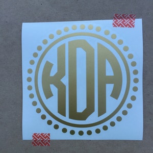 Round Monogram Car Sticker Round Monogram Car Decal Circle | Etsy