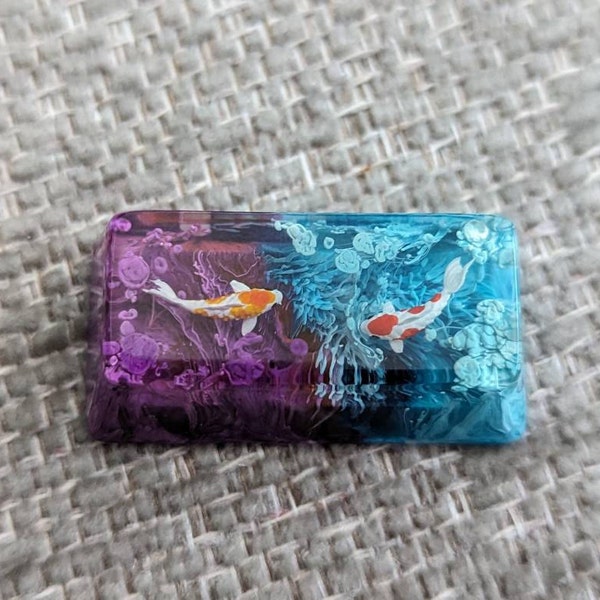 Blue and Purple Koi Resin Keycap | Artisan Keycap Handmade SA and OEM ...