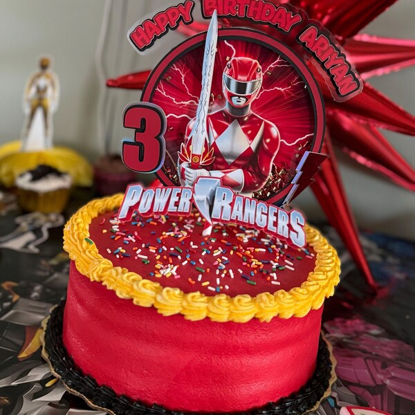 Power Cake Topper, Ranger Cake Topper, Personalized, Shaker Cake Topper ...
