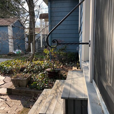 1 to 2 Step Wrought Iron Grab Rail Stair Railing Handrail Step Rail ...