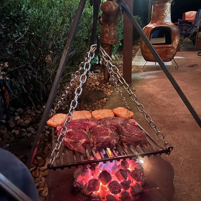 HAND FORGED Campfire Squirrel Cooker Fire Irons - Etsy