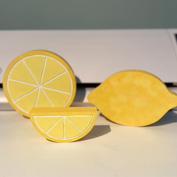 Lemon Wood Cutout- DIY Summer Craft- Wood Lemon Craft- Free Standing ...