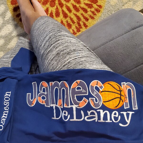 Personalized Navy Baby Gown and Hat. Basketballs on Navy. Coming Home ...