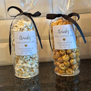 Popcorn Bags & Ribbon Thanks for Popping by Party Favor for Guests ...