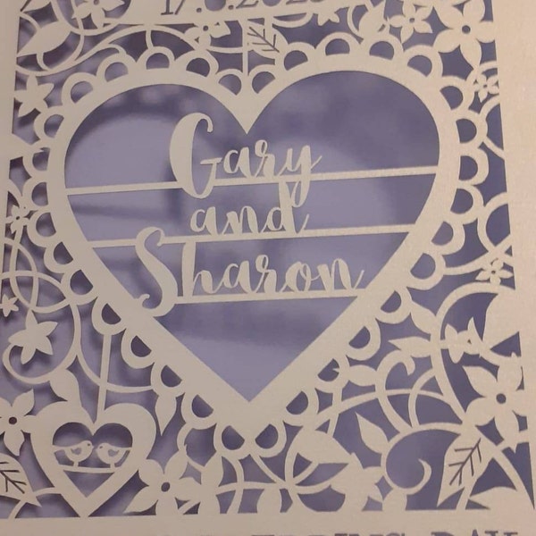 Personalised Papercut on Your Wedding Day Card, Laser Cut Wedding Card ...