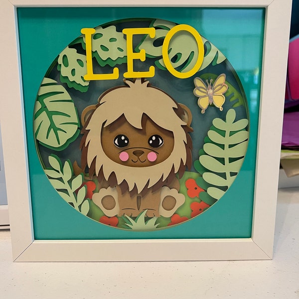 Lion Shadow Box Svg, Shadow Box Svg, 3d Svg, Layered Svg, Lion Svg ...