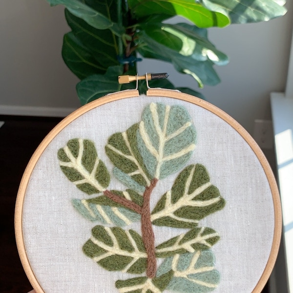 Fiddle-leaf Fig Needle Felting Kit - Beginner Friendly - Coloring With ...