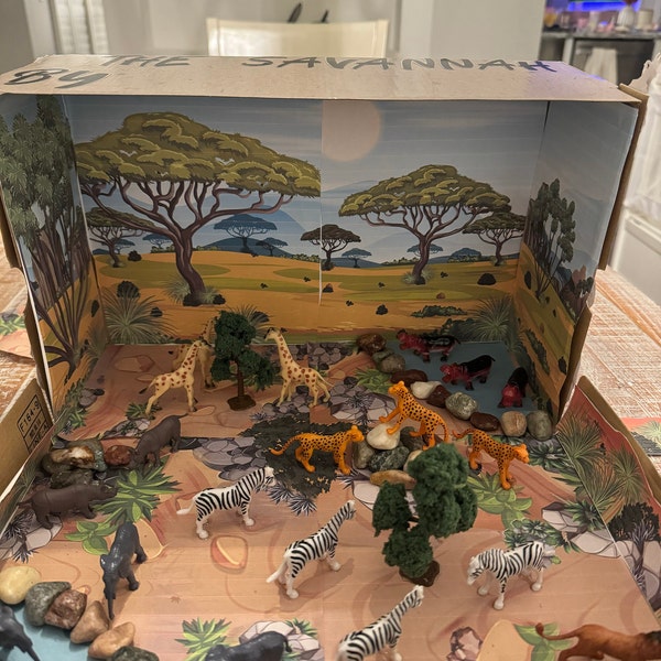 Printable Ecology & Biology Shoebox Diorama, Create Your Own Rainforest ...