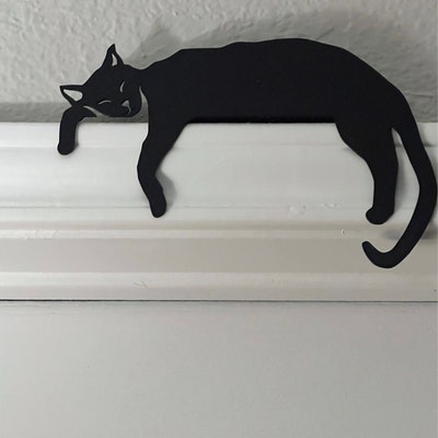 Cat Silhouette Door Topper, Black Cat Door Topper, Customizable Cat ...