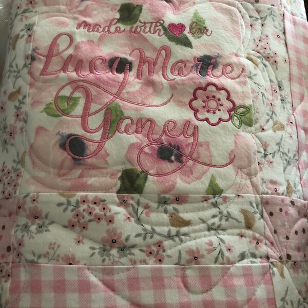 Hayden Script Machine Embroidery Font Alphabet Design File Four Sizes ...