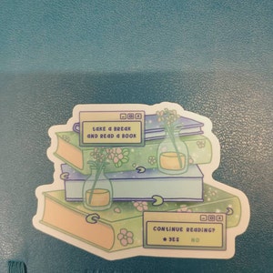 Stacked Books Cute Aesthetic Vinyl Sticker - Etsy