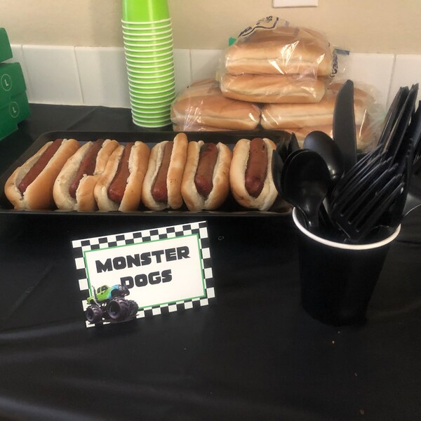 Monster Truck / Monster Jam Food Tent Cards - Customizable - Sold in ...