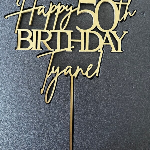 50th Birthday Cake Topper, Happy 50th Birthday Cake Topper ...