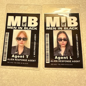 Custom MIB Men in Black ID Badge Costume Add Your Name and Picture - Etsy