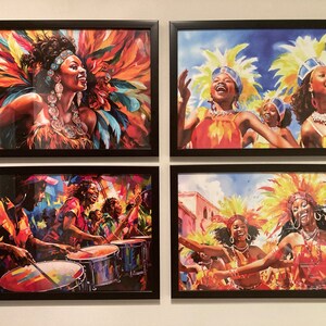 Trinidad Art Painting of Band Playing Carnival Music, Caribbean Gift ...
