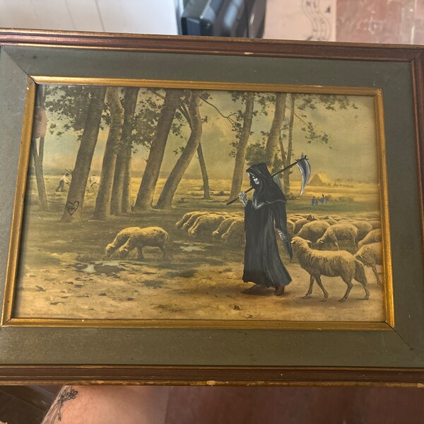 Mini Moon } Hand Painted Moon Phase Art Gallery Wallpaper Vintage Frame ...