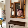 Floating Wooden Shelf With Key Hooks Wall Key Holder Entryway Shelf ...